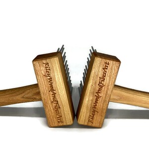 Wool Combs Double Row Standard - Cherry and Hickory - Etsy