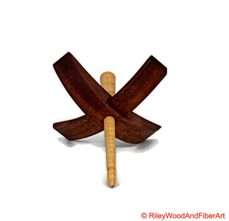 Mini Turkish Drop Spindle - Red Gum Whorl With Curly Maple Shaft - Etsy