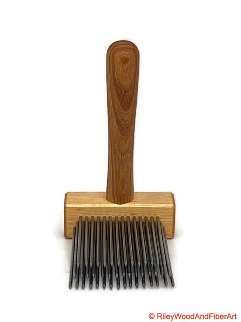 Wool Comb Triple Row Fine Tooth - Maple and Hickory - Single Comb - Etsy