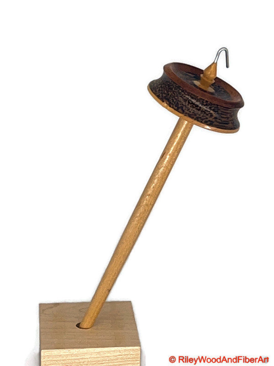 Top Whorl Drop Spindle - African Mahogany, Black Palm, and Maple With ...