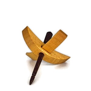 Mini Turkish Drop Spindle - Quarter-sawn Avodire Whorl With Walnut ...