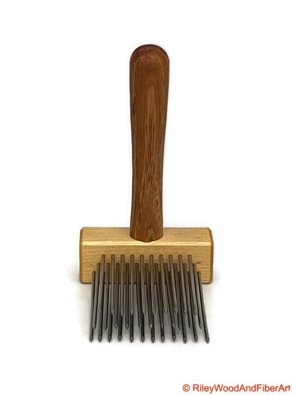 Wool Comb Triple Row Standard - Maple and Hickory - Single Comb - Etsy