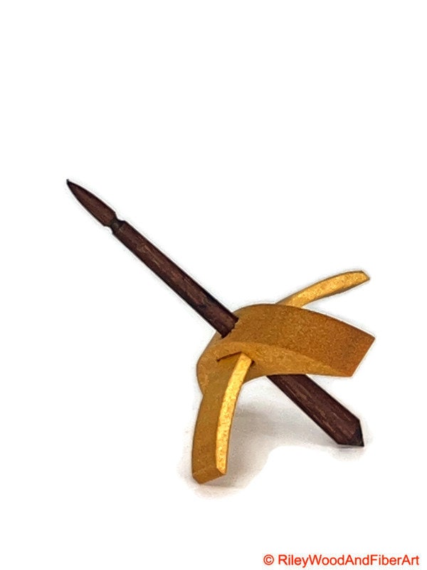 Mini Turkish Drop Spindle - Quarter-sawn Avodire Whorl With Walnut ...