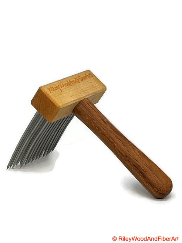 Wool Comb Triple Row Standard - Maple and Hickory - Single Comb - Etsy
