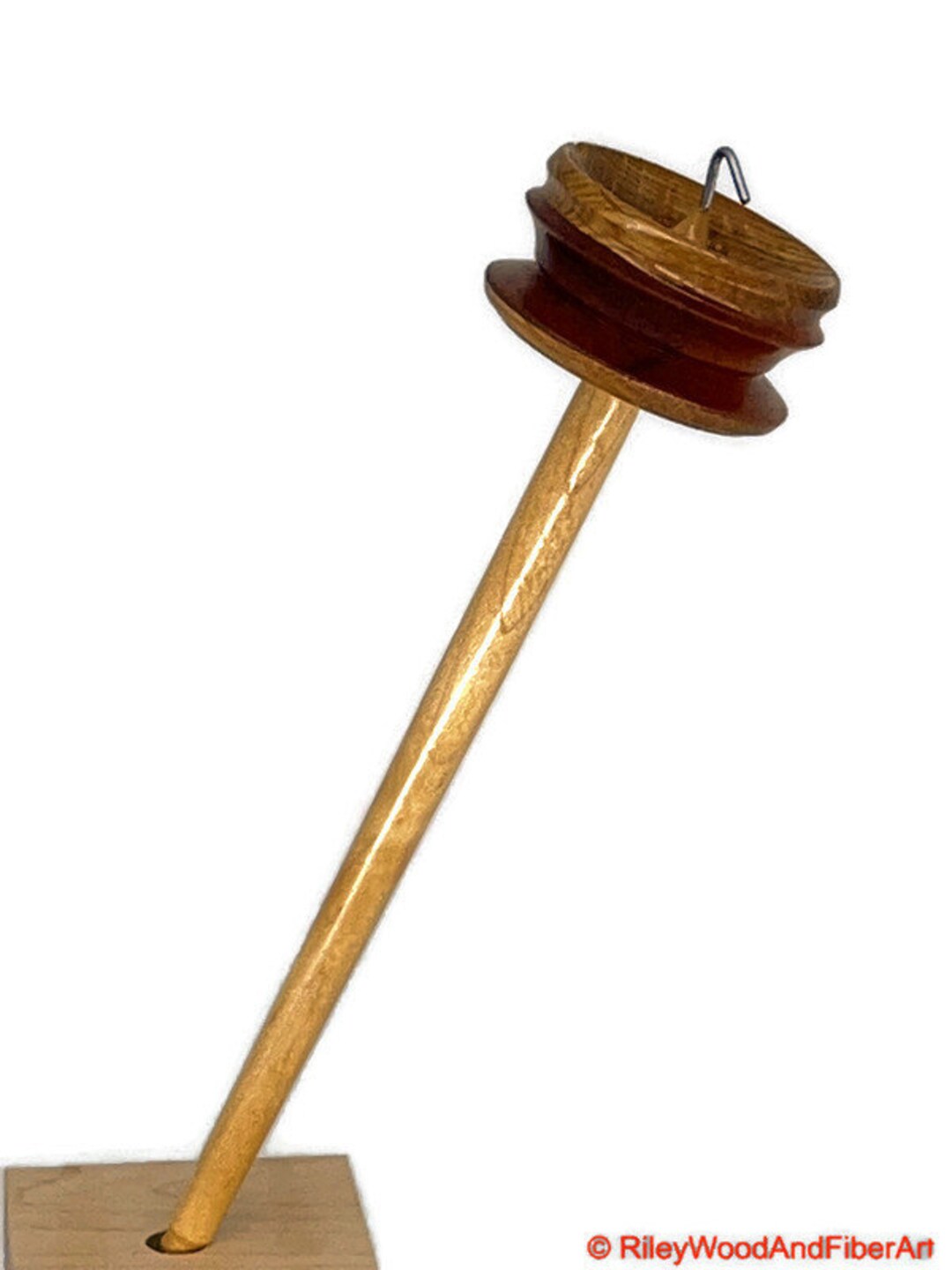 Top Whorl Drop Spindle - Rift Sawn White Oak and African Mahogany With ...