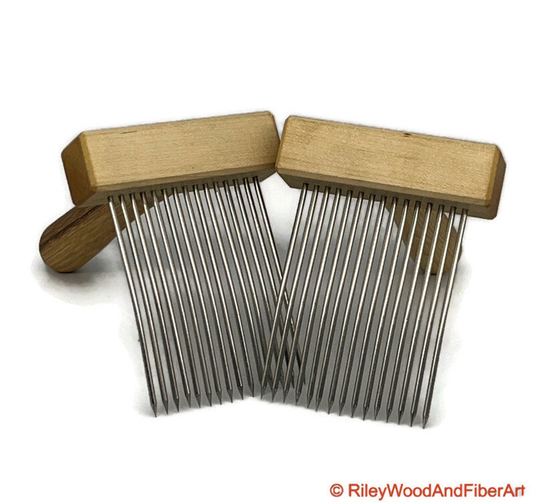 Wool Combs Single Row Fine Tooth - Maple and Hickory - Etsy