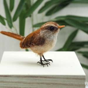 Needle Felted Wren - Felted Bird - Felted Carolina Wren - Faux ...