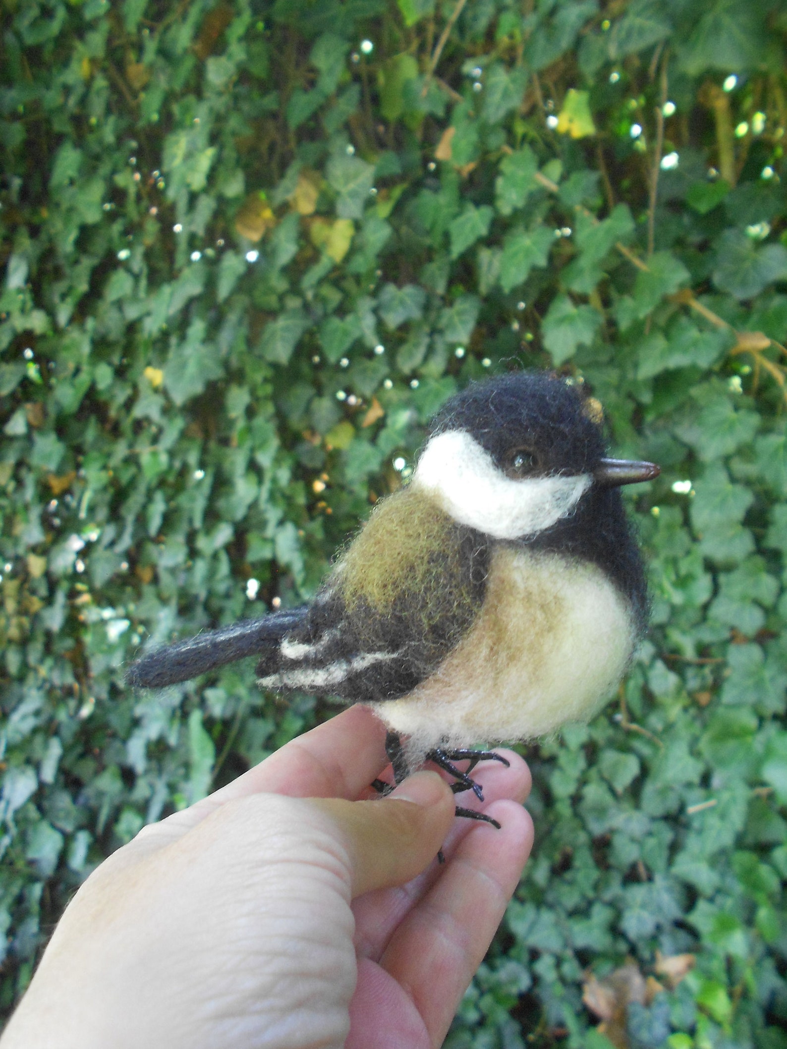 Needle Felted Chickadee Felted Bird Bird Figurine Faux | Etsy