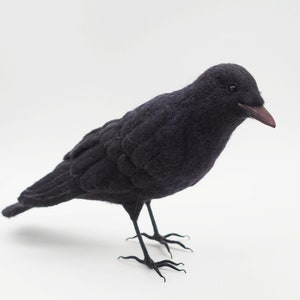 Felted Crow, Bird Gift, Crow Sculpture, Bird Art, Felted Bird, Faux ...