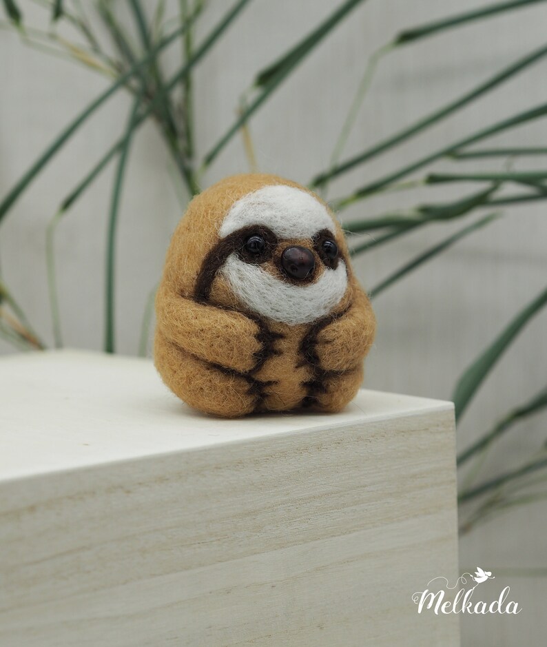 Sloth gift Sloth figurine Needle felt sloth Baby sloth | Etsy