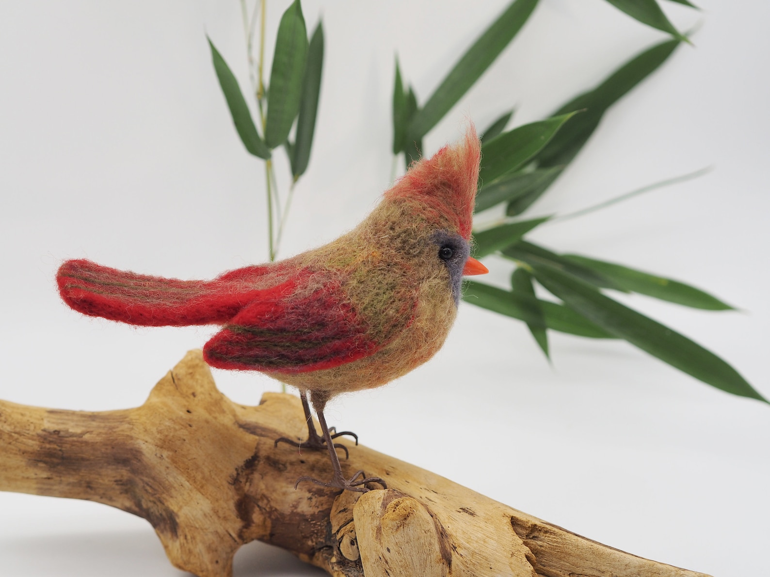 Needle Felted Cardinal Bird Ornament Female Cardinal | Etsy