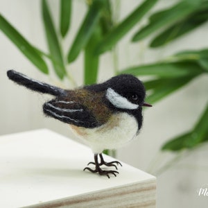 Needle Felted Chickadee - Felted Bird - Bird Figurine - Faux Taxidermy ...