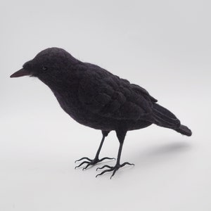 Felted Crow, Bird Gift, Crow Sculpture, Bird Art, Felted Bird, Faux ...