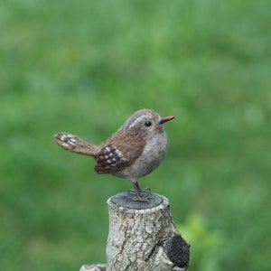 Needle Felted House Wren, Felted Bird, Felted Wren, Faux Taxidermy Bird ...