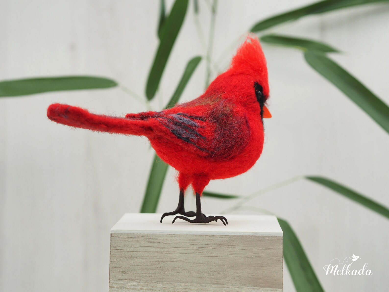 Needle Felted Cardinal Bird Ornament Cardinal Figurine - Etsy