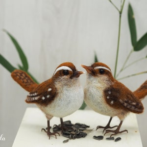Needle Felted Wren - Felted Bird - Felted Carolina Wren - Faux ...