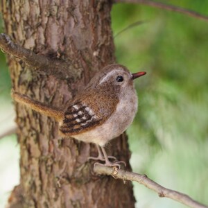 Needle Felted House Wren, Felted Bird, Felted Wren, Faux Taxidermy Bird ...