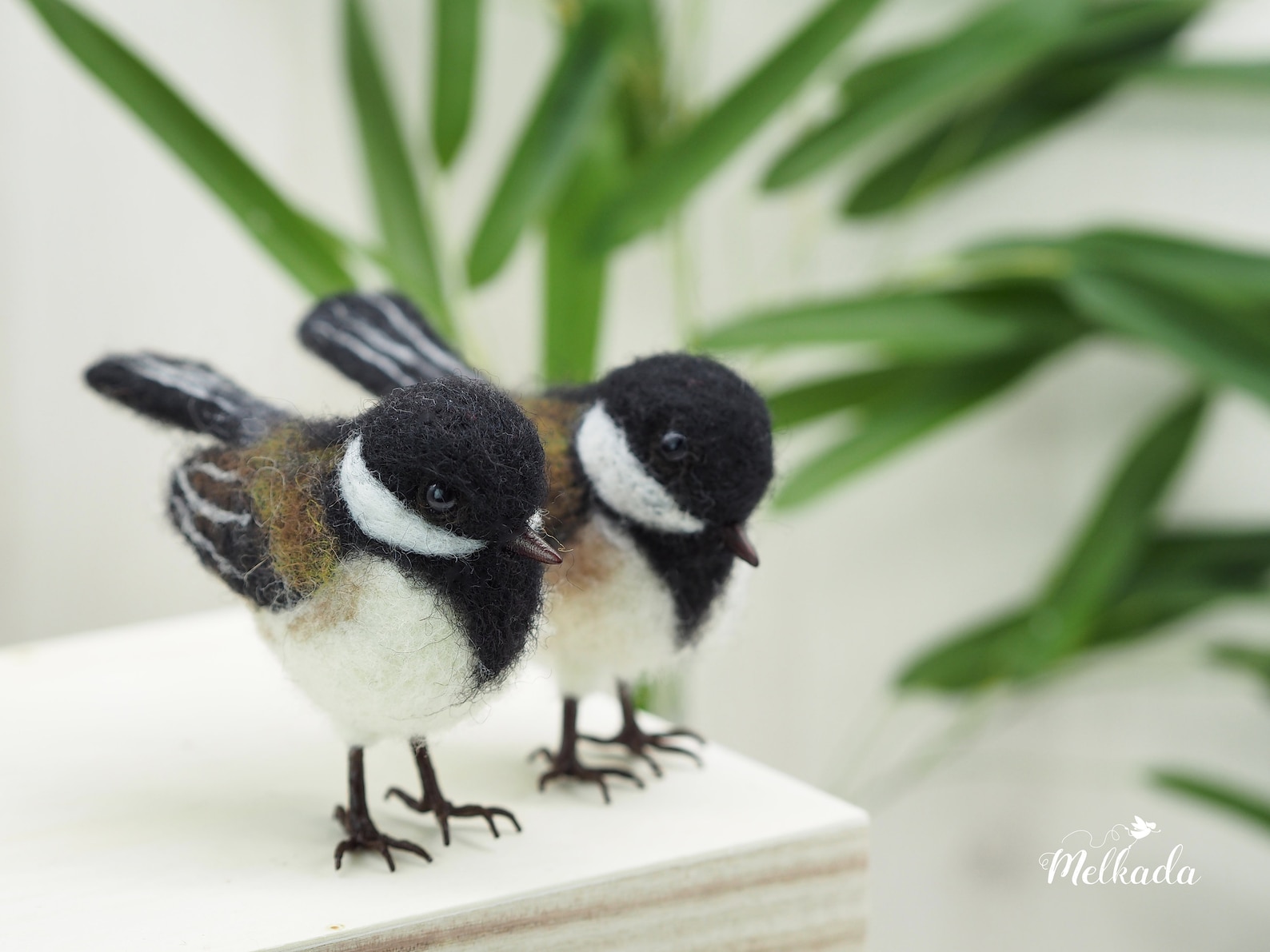 Needle Felted Chickadee Felted Bird Bird Figurine Faux | Etsy