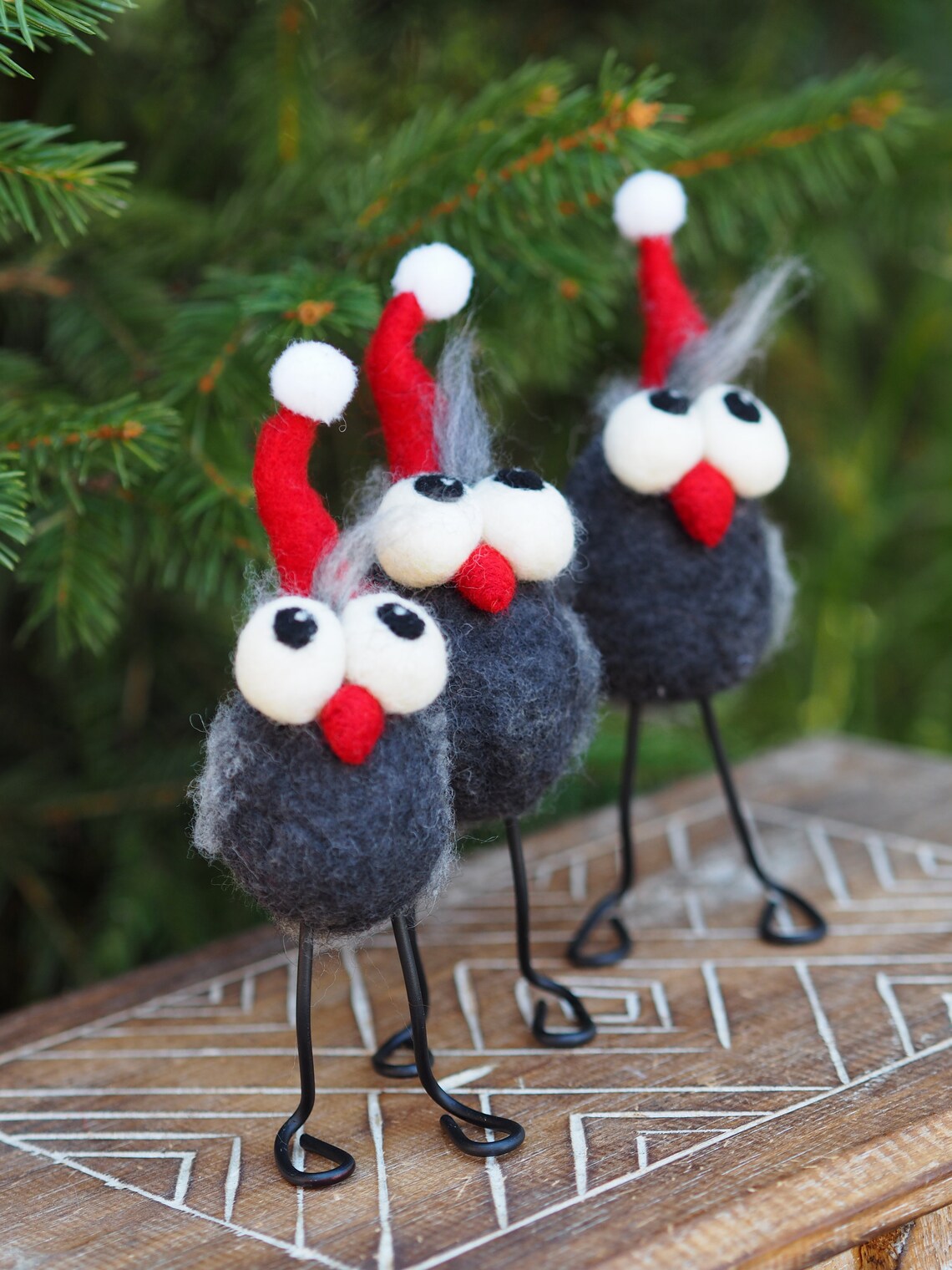 Cute Christmas decoration bird Felted bird ornament | Etsy