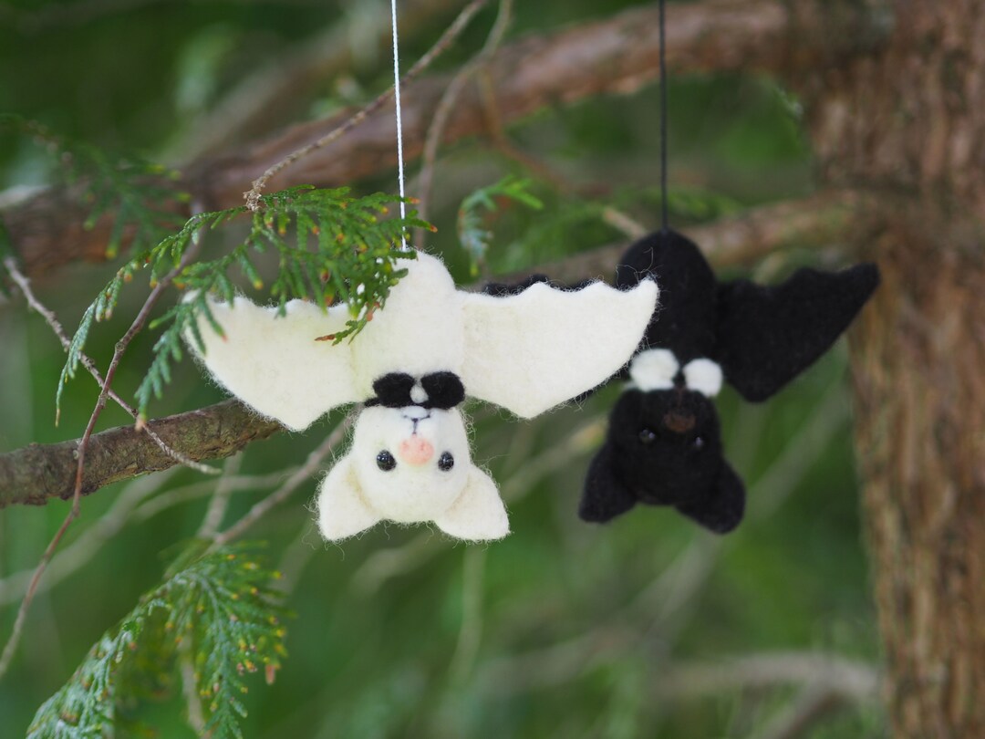 Needle Felted Miniature Bat, Cute Baby Bat, Bat Gifts, White Bat ...