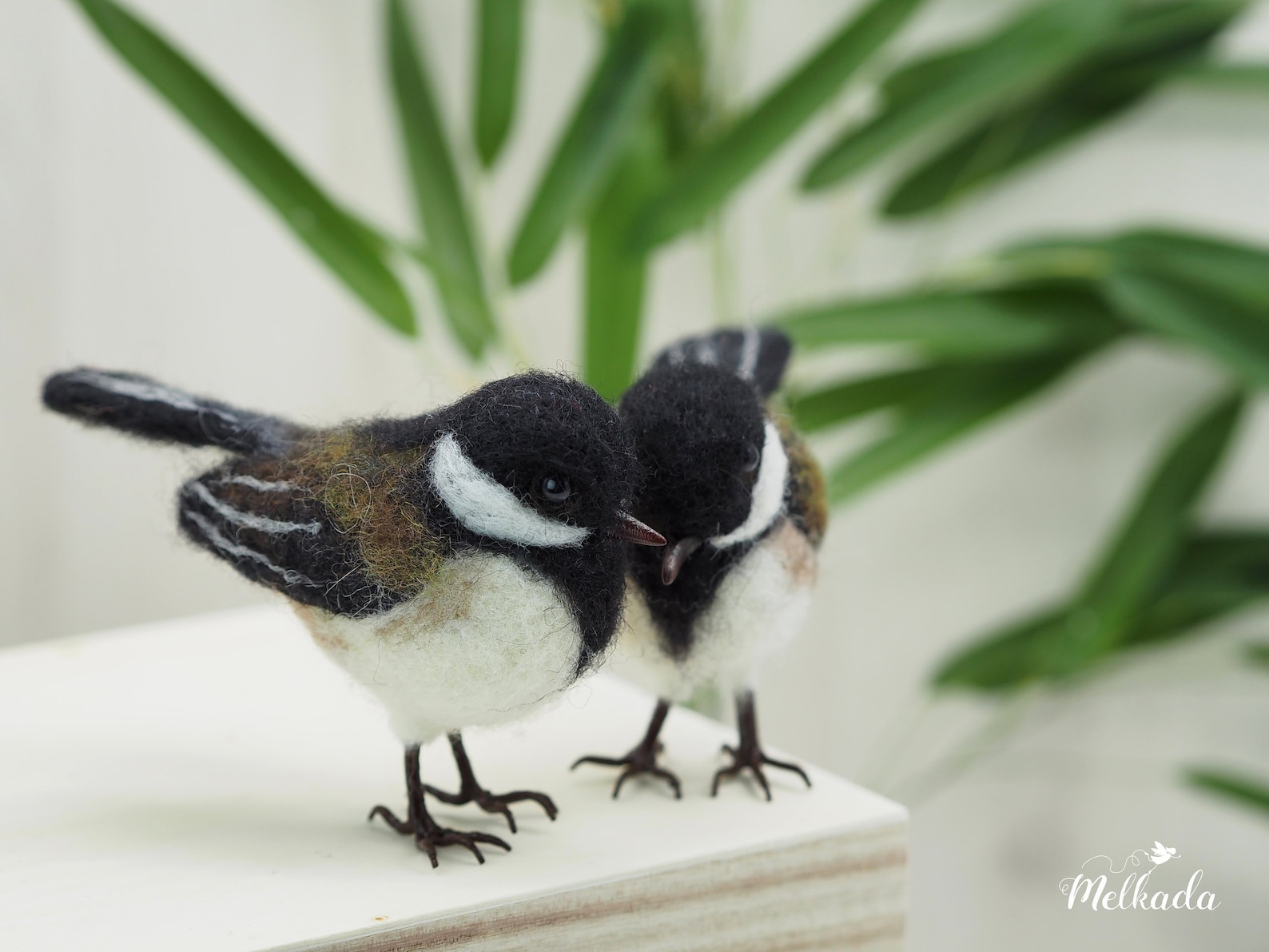 Needle Felted Chickadee Felted Bird Bird Figurine Faux | Etsy
