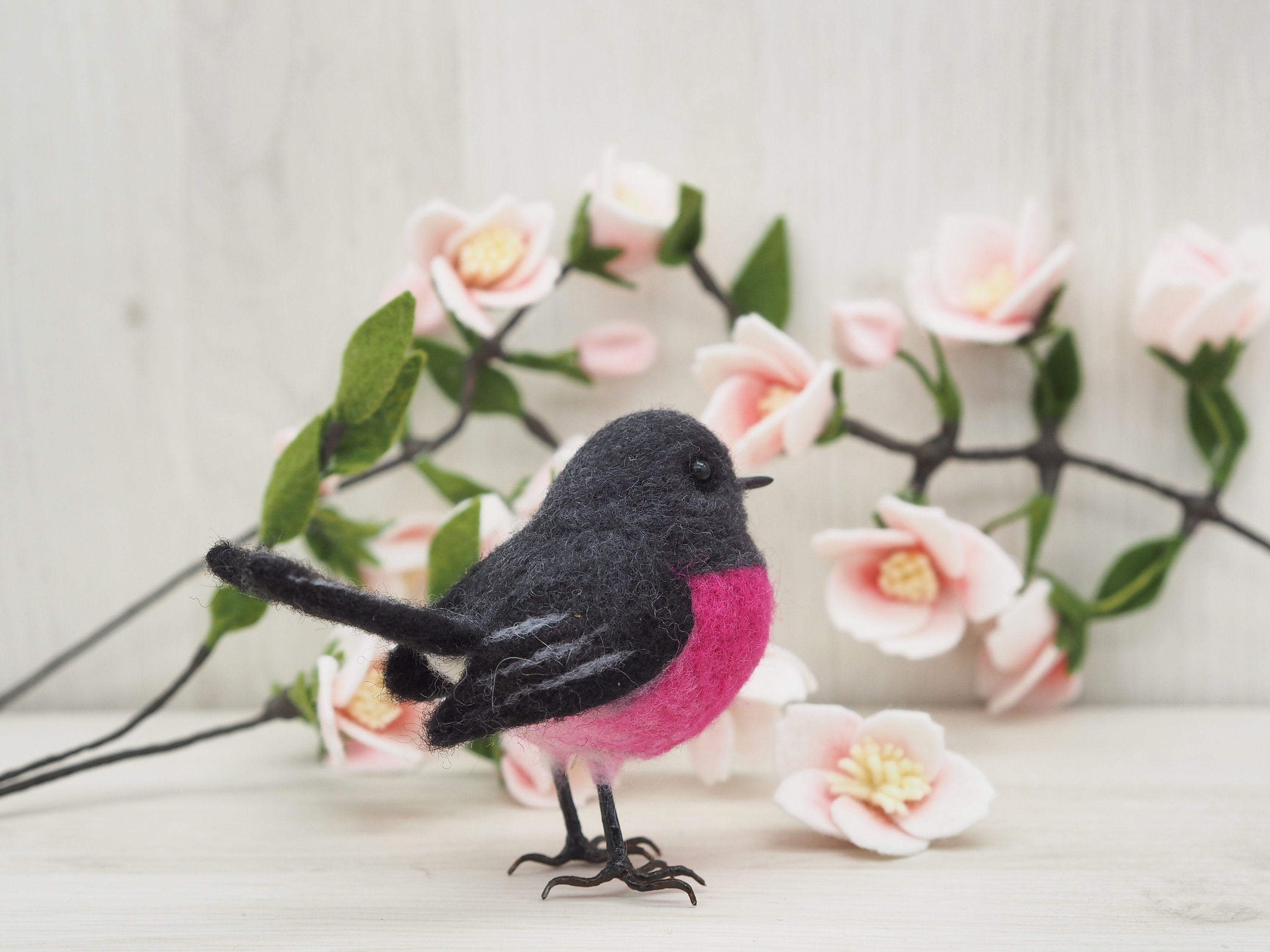 Felt Taxidermy Bird Robin Figurine Needle Felted Robin | Etsy