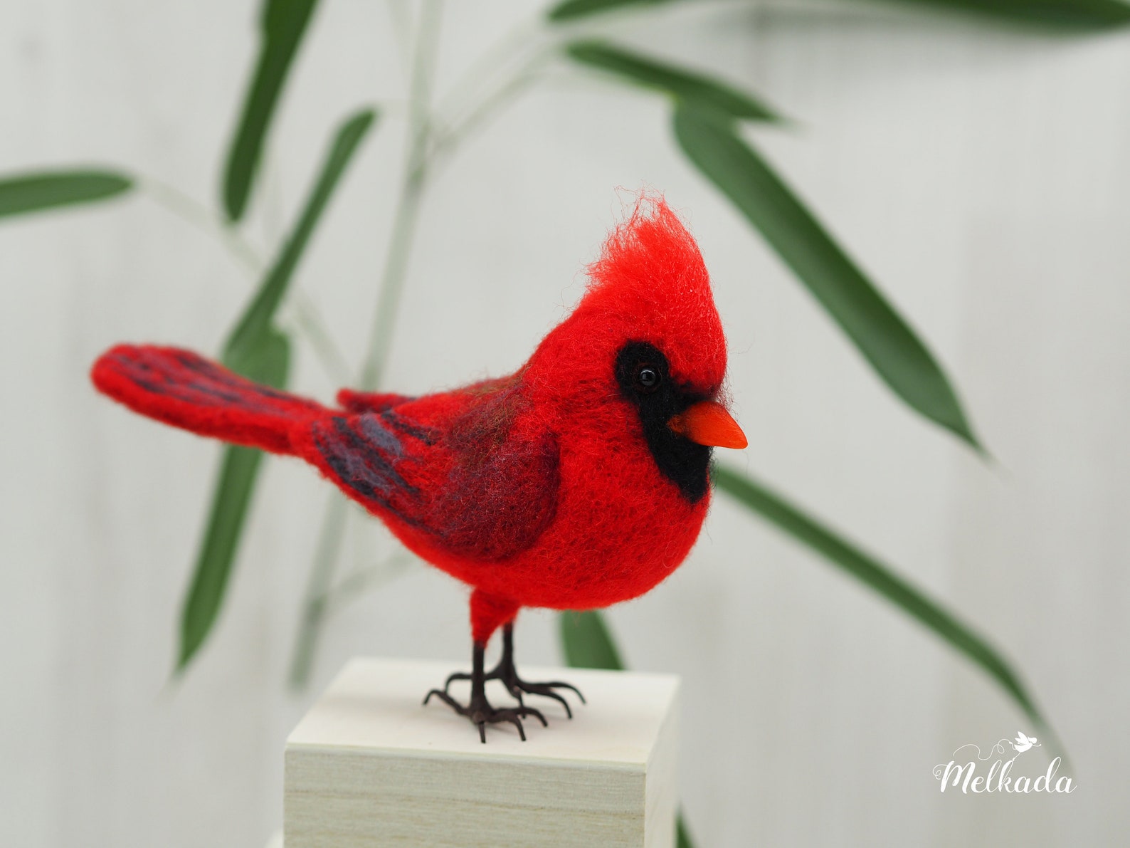 Needle Felted Cardinal Bird Ornament Cardinal Figurine - Etsy