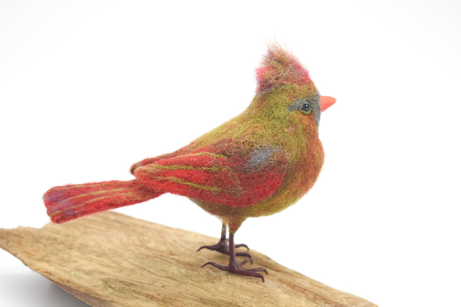 Needle Felted Cardinal Bird Ornament Female Cardinal | Etsy