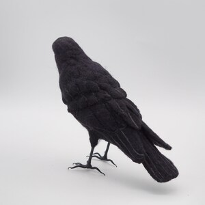 Felted Crow, Bird Gift, Crow Sculpture, Bird Art, Felted Bird, Faux ...
