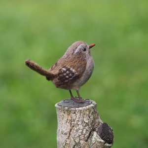 Needle Felted House Wren, Felted Bird, Felted Wren, Faux Taxidermy Bird ...
