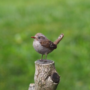Needle Felted House Wren, Felted Bird, Felted Wren, Faux Taxidermy Bird ...