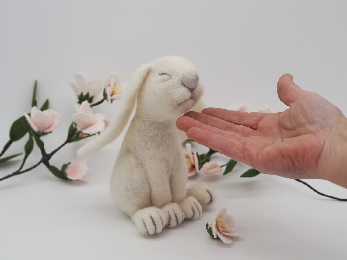Needle Felted Bunny Rabbit Rabbit Figurine Felt Animal - Etsy