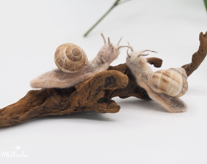Needle Felted Snail Decoration Snail Sculpture Snail - Etsy