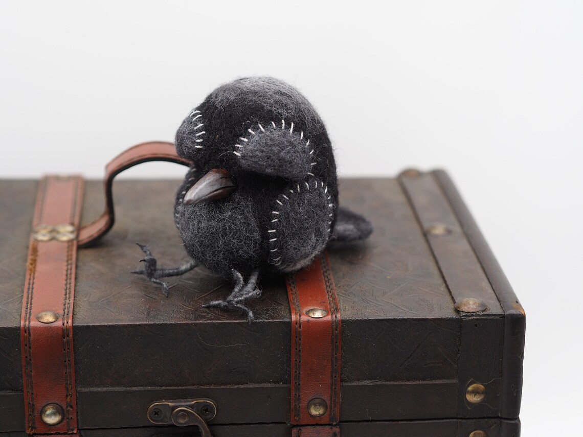Felt Raven Art Raven Totem Animal Raven Bird Raven Gifts - Etsy