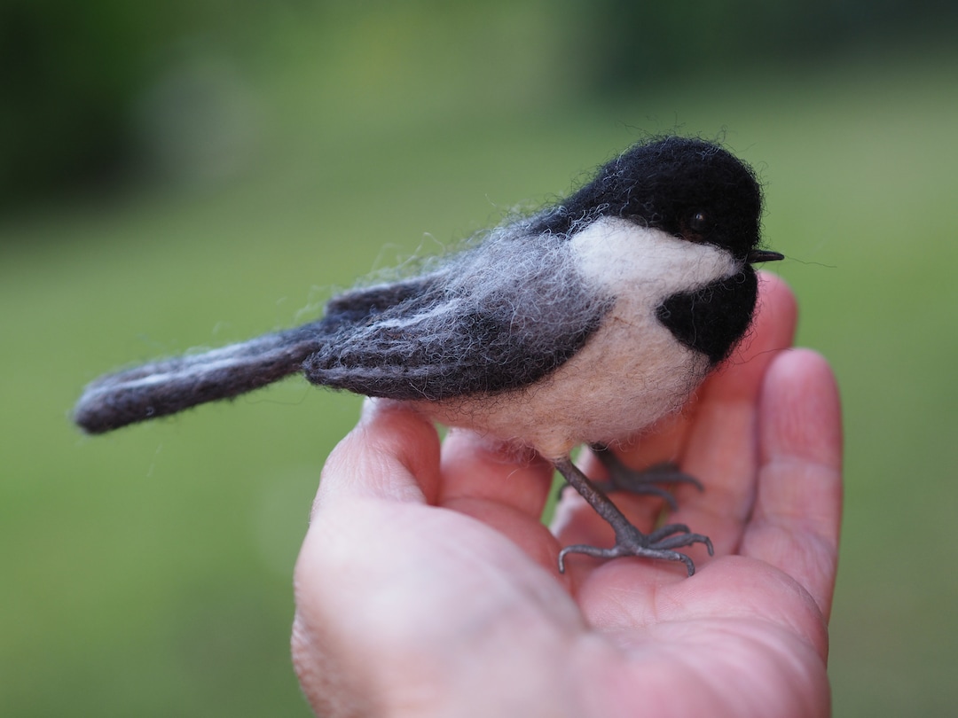 Needle Felted Carolina Chickadee, Bird Lover Gift, Felted Bird ...