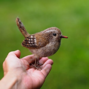 Needle Felted House Wren, Felted Bird, Felted Wren, Faux Taxidermy Bird ...