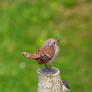 Needle Felted House Wren, Felted Bird, Felted Wren, Faux Taxidermy Bird ...