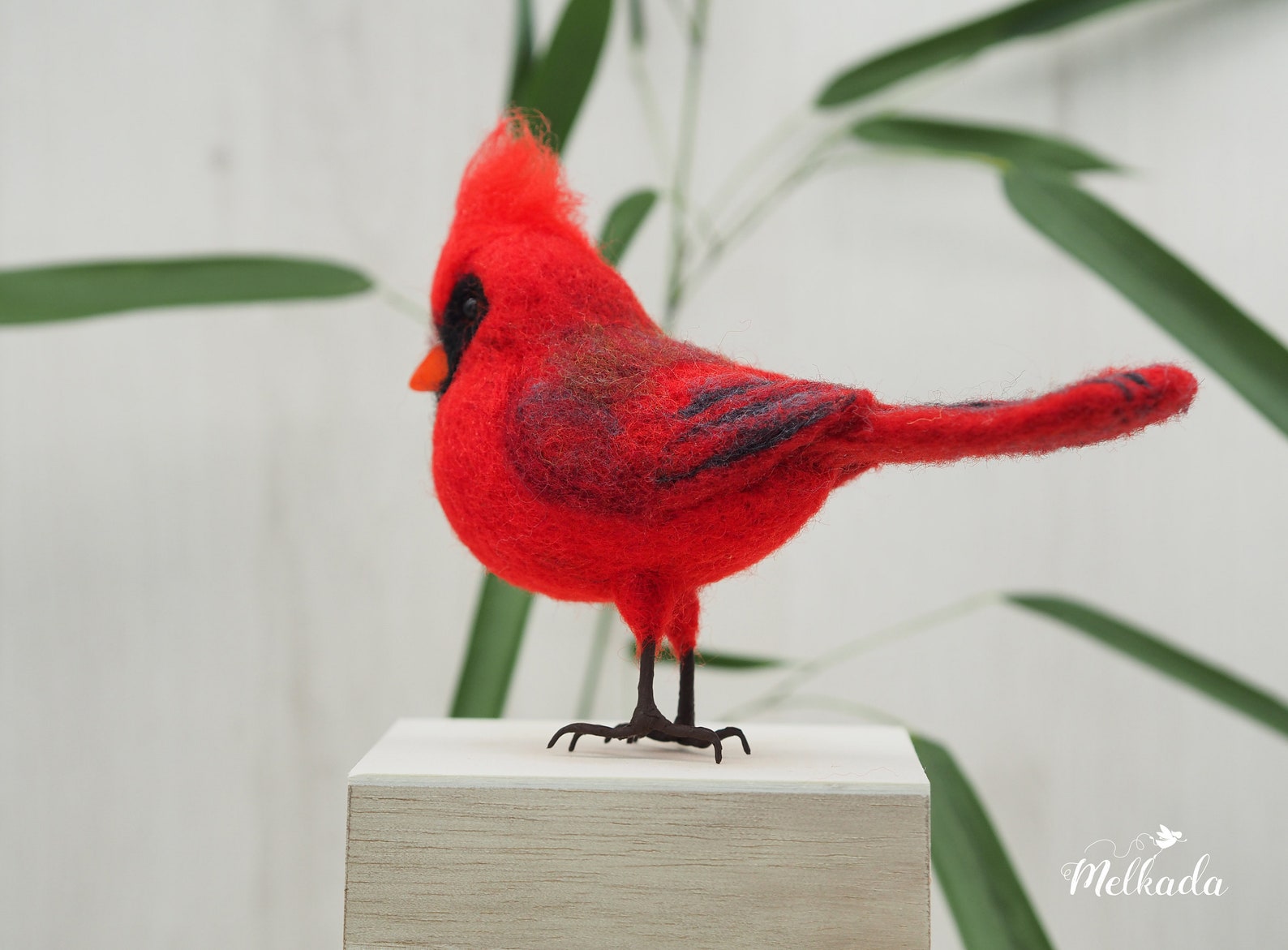 Needle Felted Cardinal Bird Ornament Cardinal Figurine - Etsy