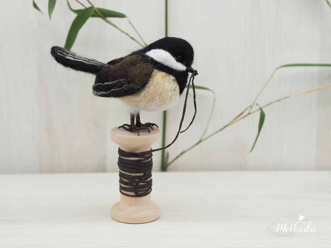 Needle Felted Chickadee - Realistic Bird - Spring Bird Decoration ...