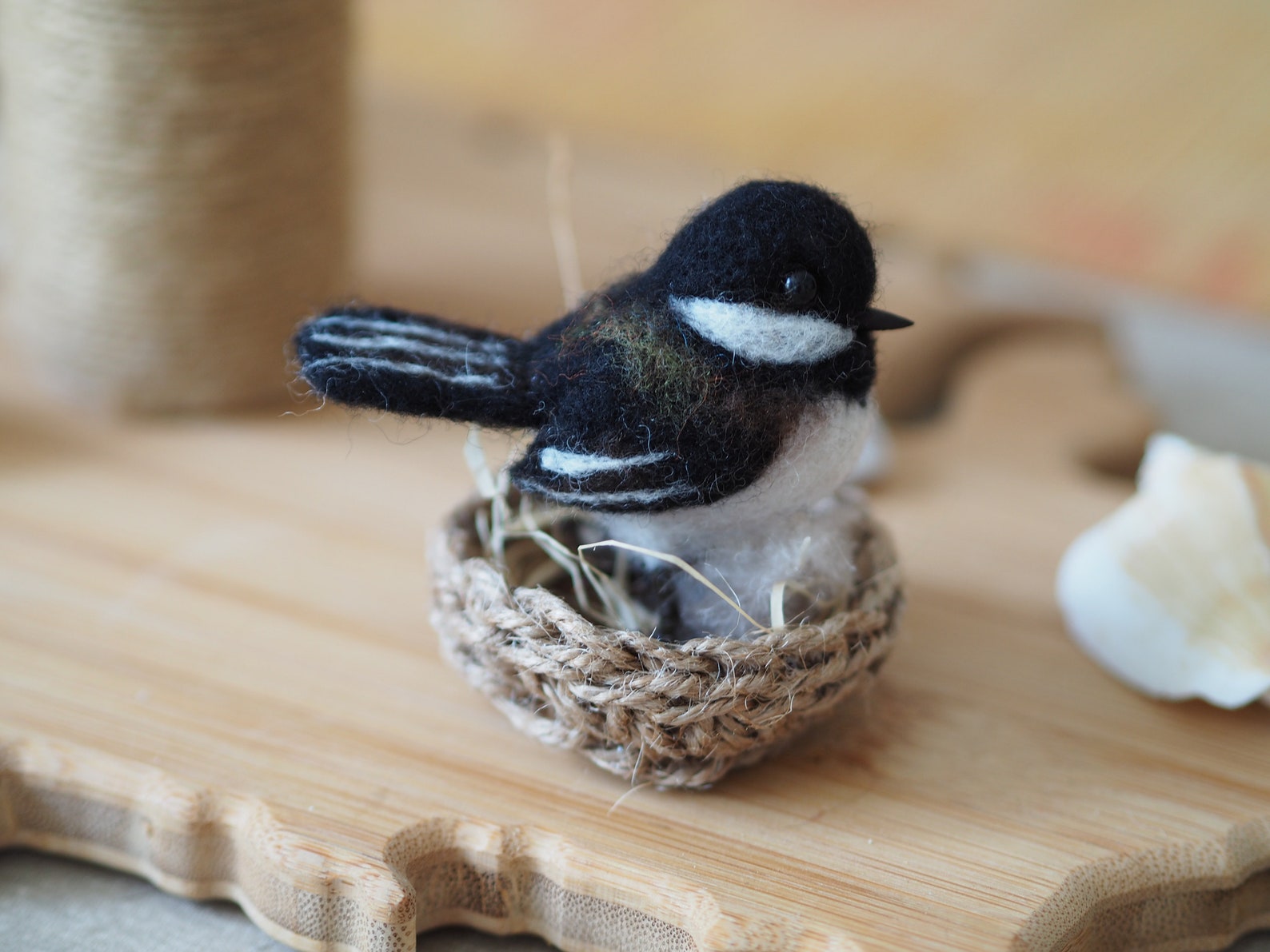 Needle Felt Miniature Realistic Chickadee Felted Bird - Etsy