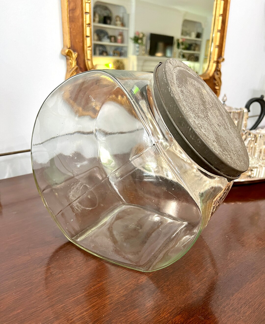 Large Anchor Hocking Glass Slanted Counter Display With Hinged Lid - Etsy