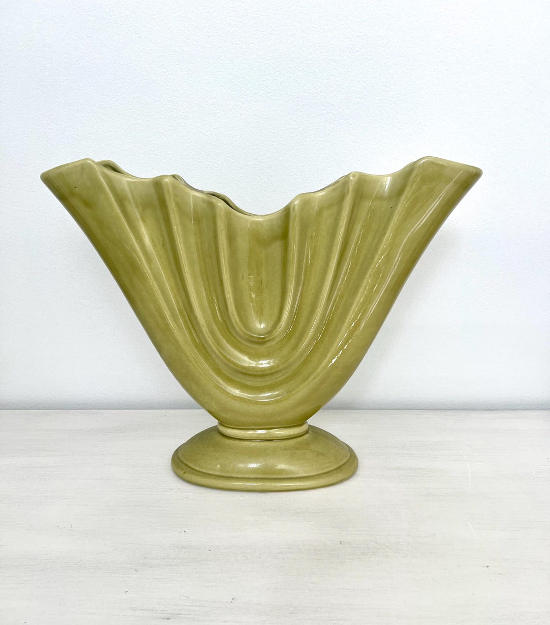 Huge Mid Century Camark Fan Vase - Etsy