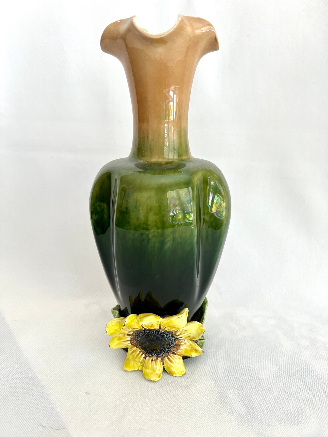 19th Century Johann Maresch Majolica Sunflower Vase - Etsy