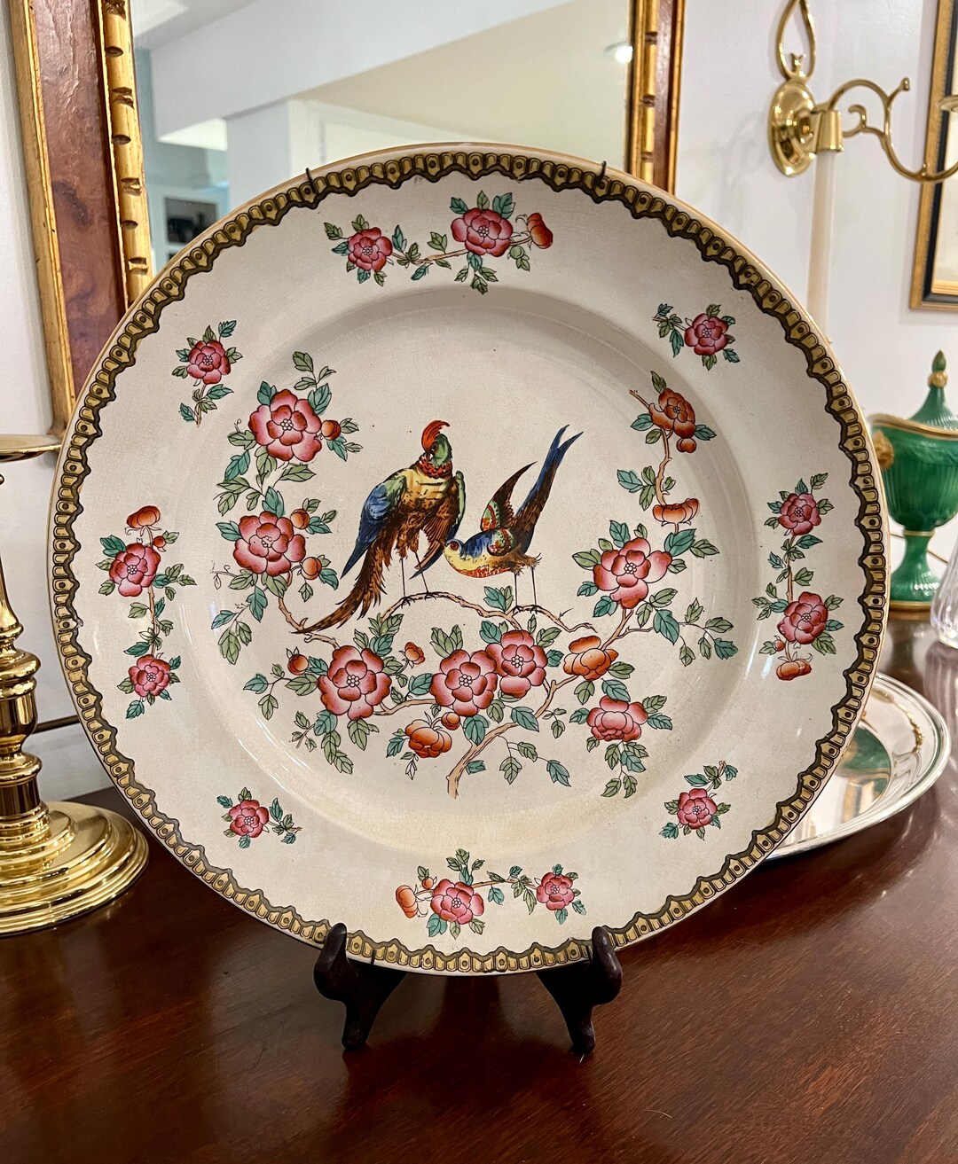 Large Antique Staffordshire Devon Ware Old Bow 13 1/2" Low Bowl - Etsy