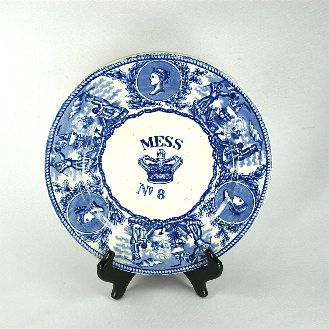 British Royal Navy Mess Plate No 8 Young Head and Crown - Etsy
