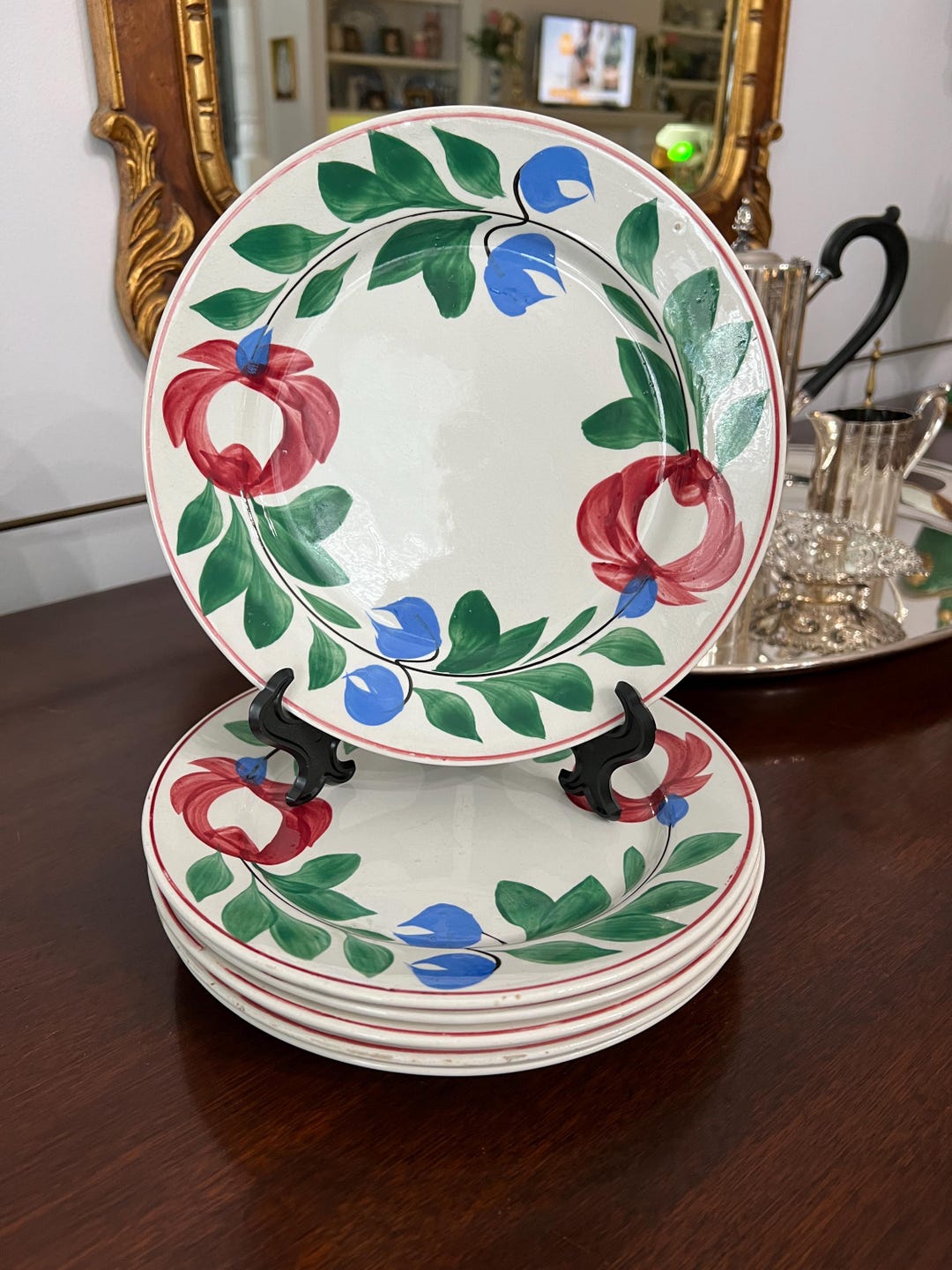 Set of 6 George Jones Adams Rose Plates - Etsy