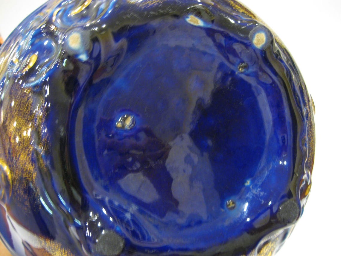 Large New Milford Wannopee Pottery Cobalt Majolica Jardiniere - Etsy