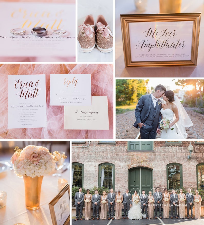 Calligraphy Script Wedding Invitation Wedding Invitation Set - Etsy