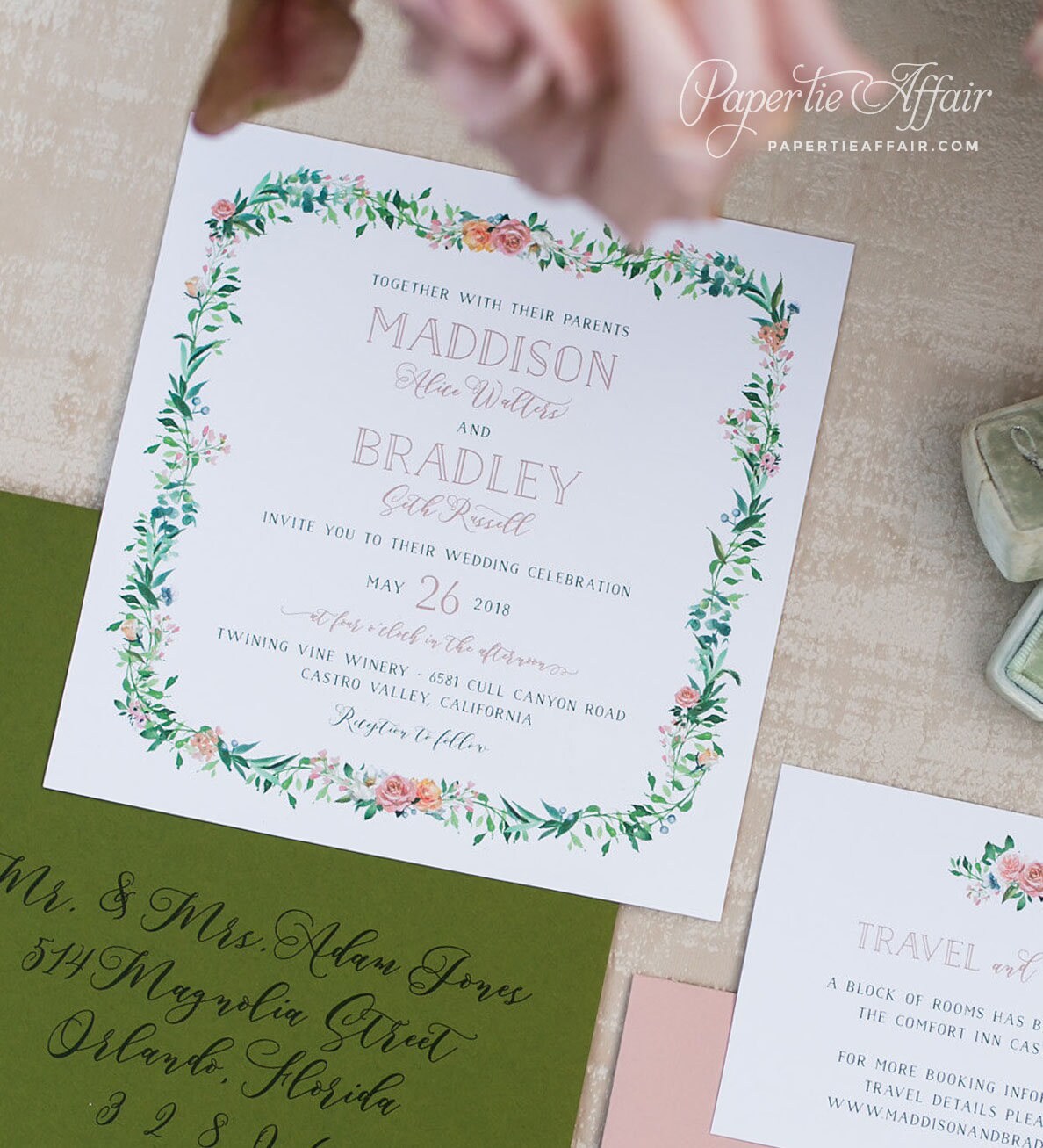 Floral Wedding Invitations Garden Wedding Invitation Suite | Etsy