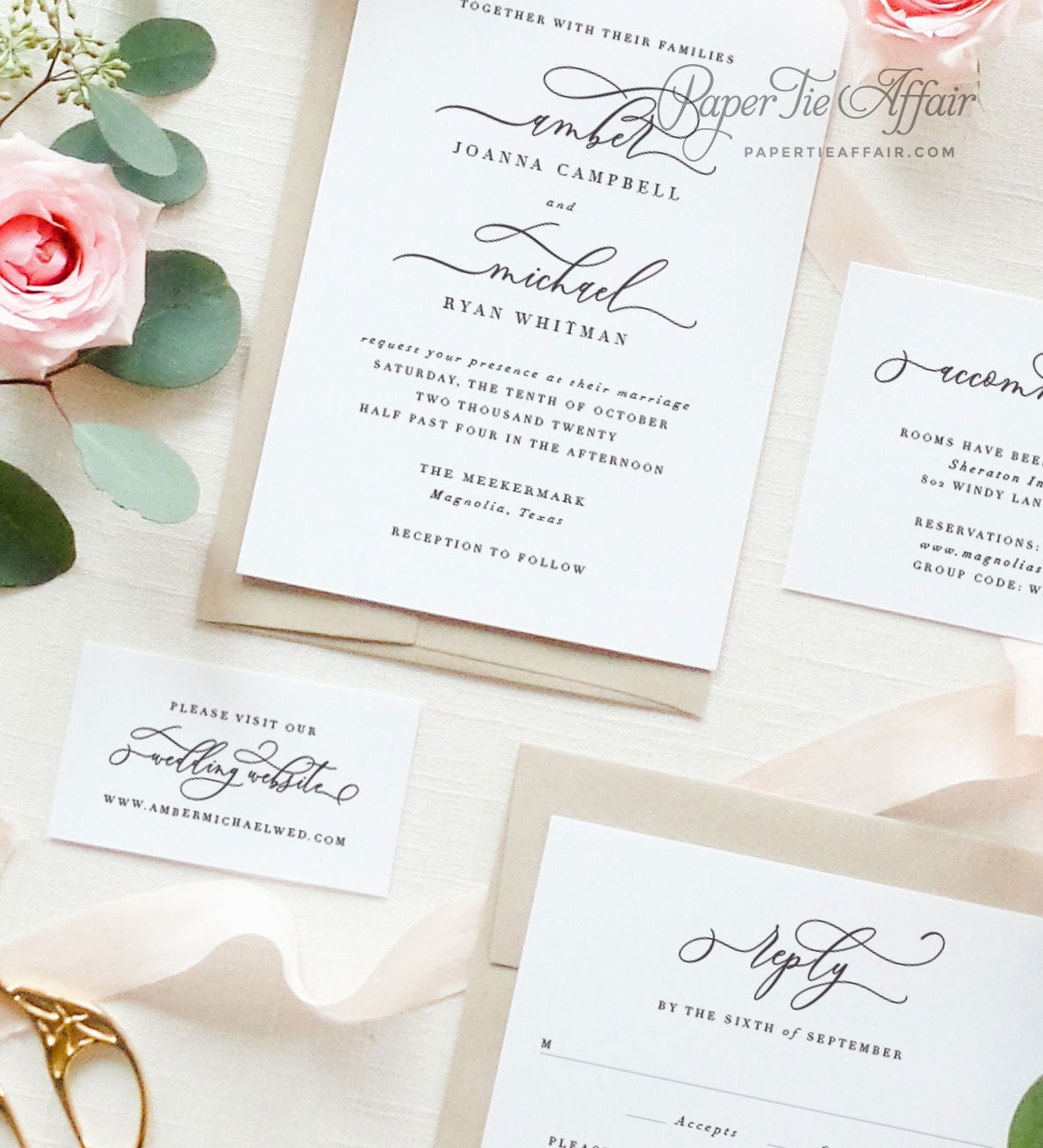 Wedding Invitation Suite Simple Wedding Invitations | Etsy